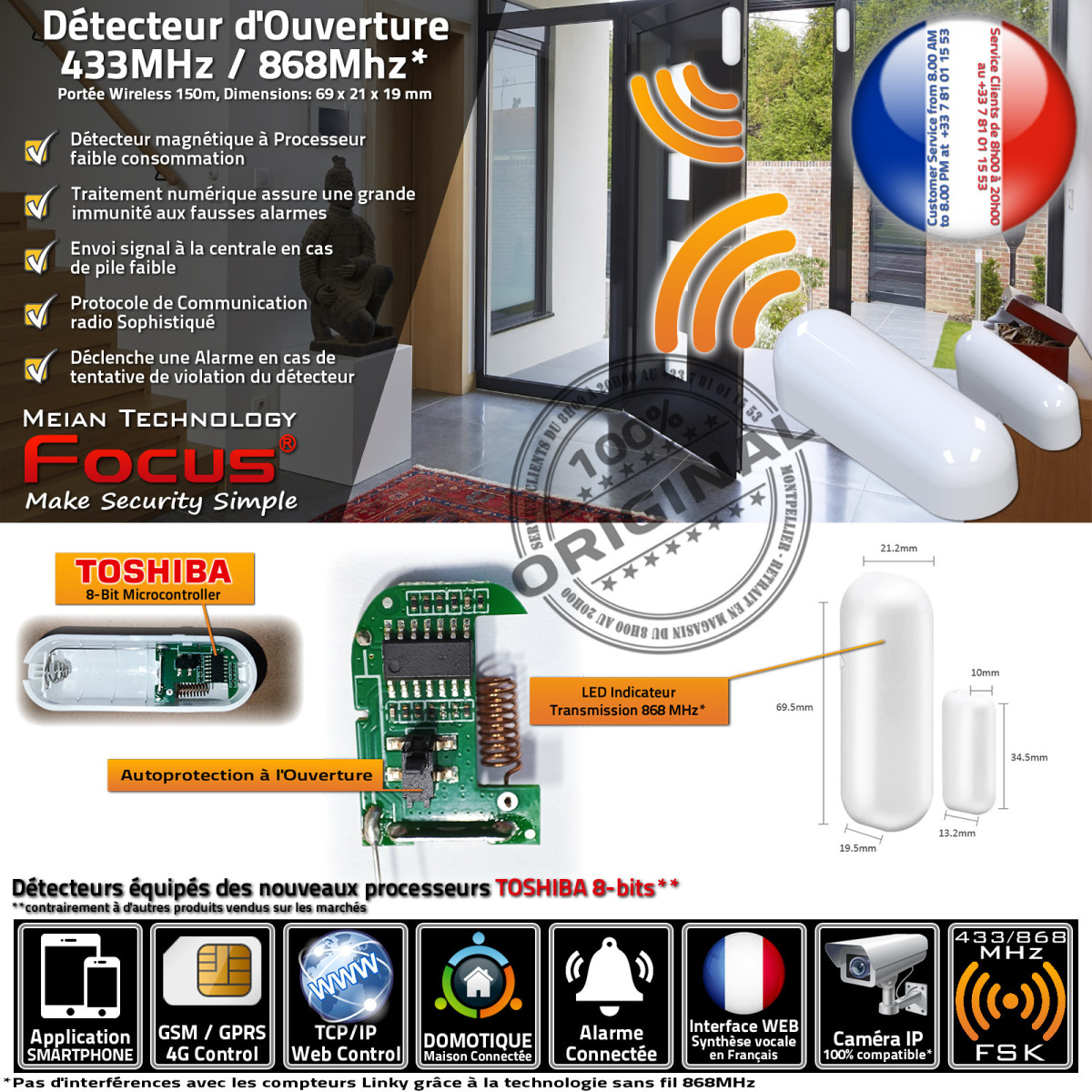 Mini Alarme Maison 4G MA-IV - Sécurisez Votre Domicile Sans Fil